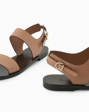Giorgio Armani Flat Leather Sandals