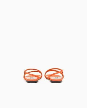 Giorgio Armani Flat Leather Sandals - Orange