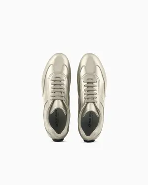Giorgio Armani Lamé Leather Sneakers