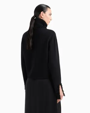 Giorgio Armani Mock-neck Jumper With Sequined Fringe