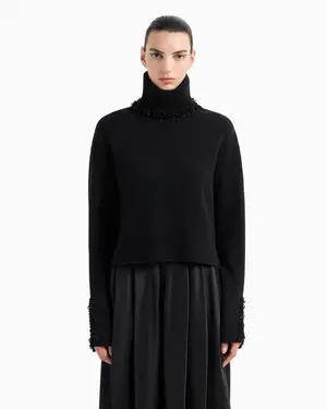 Giorgio Armani Mock-neck Jumper With Sequined Fringe