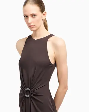 Giorgio Armani Long Triple Silk Georgette Dress - Brown
