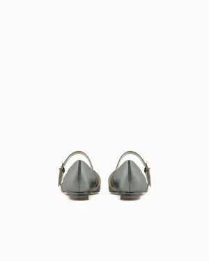 Giorgio Armani Lamé Leather Ballerinas