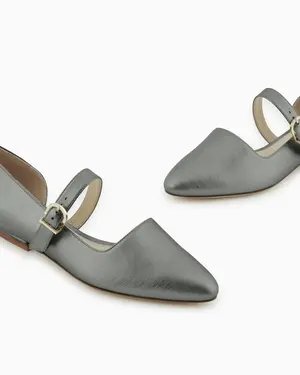 Giorgio Armani Lamé Leather Ballerinas