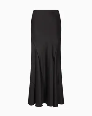 Giorgio Armani Long Double Silk Satin Skirt