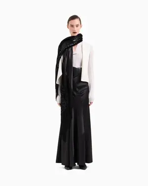 Giorgio Armani Long Double Silk Satin Skirt