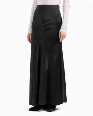 Giorgio Armani Long Double Silk Satin Skirt