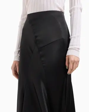 Giorgio Armani Long Double Silk Satin Skirt