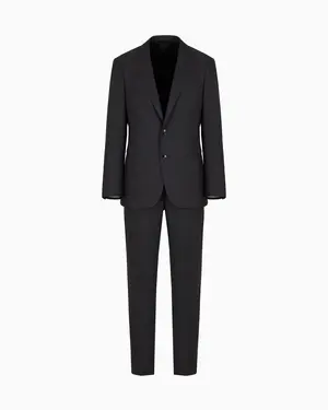 Giorgio Armani Manhattan Line Pinstriped Virgin-wool Single-breasted Suit - Grey