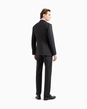 Giorgio Armani Manhattan Line Pinstriped Virgin-wool Single-breasted Suit - Grey