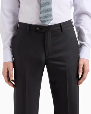 Giorgio Armani Manhattan Line Pinstriped Virgin-wool Single-breasted Suit - Grey