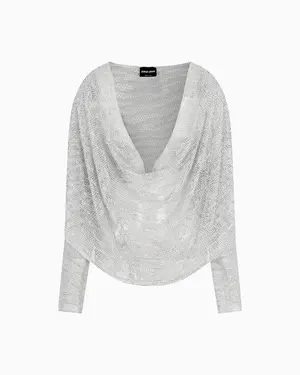 Giorgio Armani Draped Blouse With Lurex And Crystal Embroidery