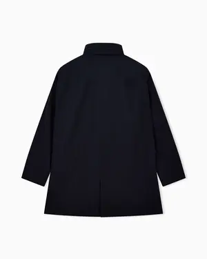 Giorgio Armani Stretch Nylon Pea Coat - Navy Blue