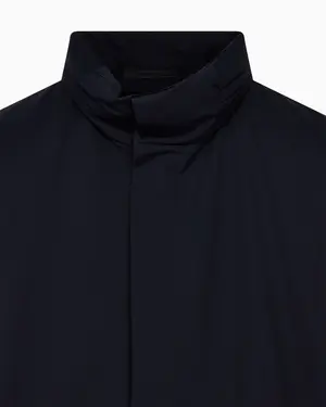 Giorgio Armani Stretch Nylon Pea Coat - Navy Blue