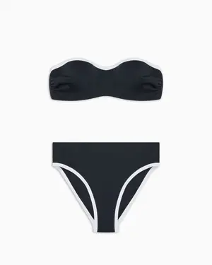 Giorgio Armani Two-tone Bandeau Bikini - Black
