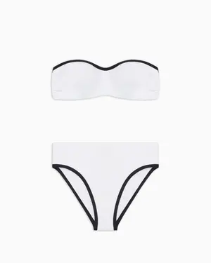 Giorgio Armani Two-tone Bandeau Bikini - White