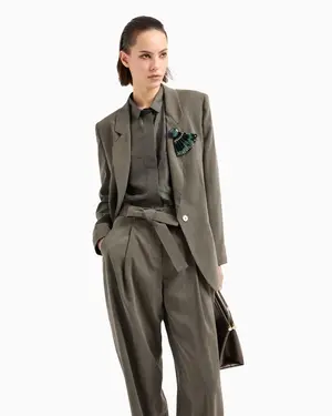 Giorgio Armani Washed Silk Single-dart Trousers
