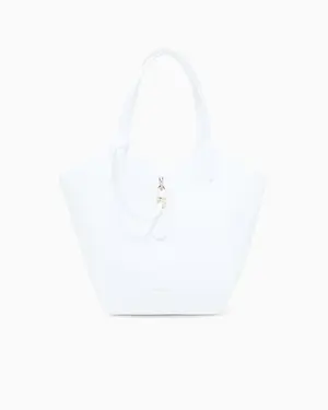 Giorgio Armani Pebbled Leather Handbag - White