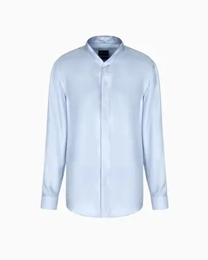 Giorgio Armani Silk Twill Shirt - Light_blue
