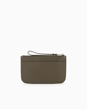 Giorgio Armani Nappa Leather Zip Clutch - Green