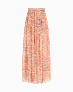 Giorgio Armani Printed Maxi Silk Skirt