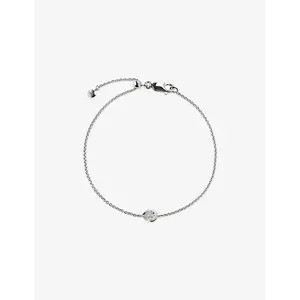 Monica Vinader Pear-shaped Lab-grown Diamond And Sterling Chain Bracelet - Silver