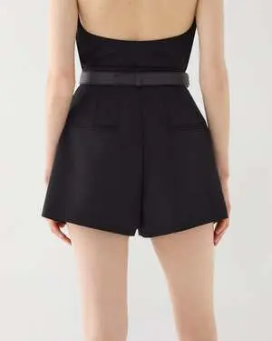 Veronica De Piante Tilly Short In Grain De Poudre Wool