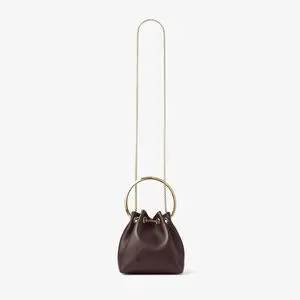 JIMMY CHOO Bon Bon Biker Leather Bag With Pearl Closure - Deep Merlot/light Gold