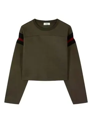 STUDIO TOMBOY Cropped Long-sleeve Top - Green