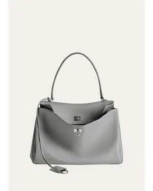 Balenciaga Small Grained Leather Top-handle Bag - Grey