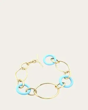 FARAONE MENNELLA BY R.F.M.A.S. 18k Yellow Gold And Turquoise Link Bracelet - Yg