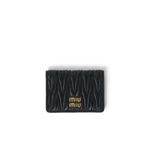 Miu Miu Matelassé Nappa Leather Card Holder - Black