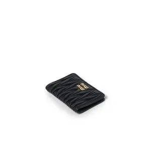 Miu Miu Matelassé Nappa Leather Card Holder - Black