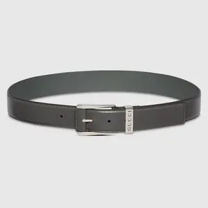 Gucci Belt With Squared Buckle - Grey