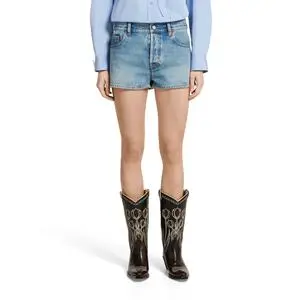 Gucci Stonewashed Denim Shorts - Blue