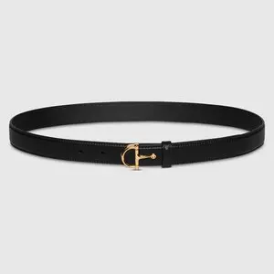 Gucci Leather Belt With Half-horsebit Buckle - Black