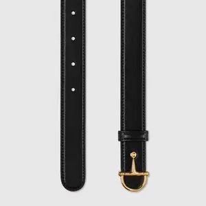 Gucci Leather Belt With Half-horsebit Buckle