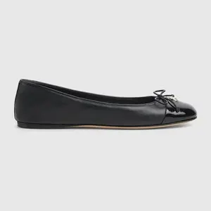 Gucci Leather Ballet Flat With Double G