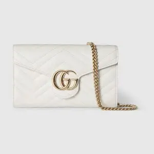 Gucci Gg Marmont Wallet On Chain Leather - White
