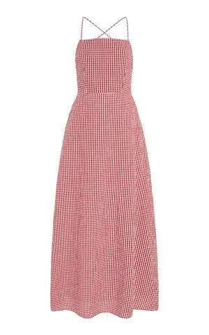 POSSE Lori Tie-Back Cotton Maxi Dress
