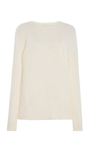 THE ROW Keya Ribbed-Knit Top Ivory