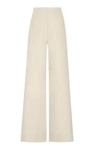 ANDRES OTALORA El Sol Mid-rise Wide-leg Linen Pants - Ivory