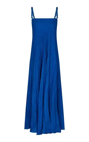 ANDRES OTALORA Un Ritmo Linen Maxi Dress - Blue