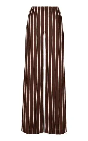 ANDRES OTALORA Tuyo Linen Wide-leg Pants - Brown