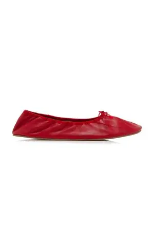 THE ROW Leather Ballet Flats Red