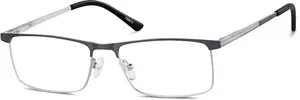 Zenni Browline Eyeglasses Titanium Frame - Gray