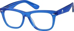 Zenni Retro Square Eyeglasses With Full Rim Frame - Blue