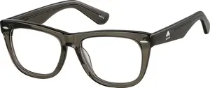 Zenni Retro Square Eyeglasses With Full Rim Frame Gray