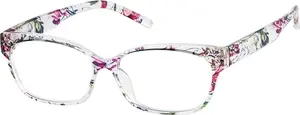 Zenni Vintage Rectangle Eyeglasses Plastic Full Rim Frame - Floral