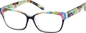 Zenni Vintage Rectangle Eyeglasses Plastic Full Rim Frame - Polka Dot